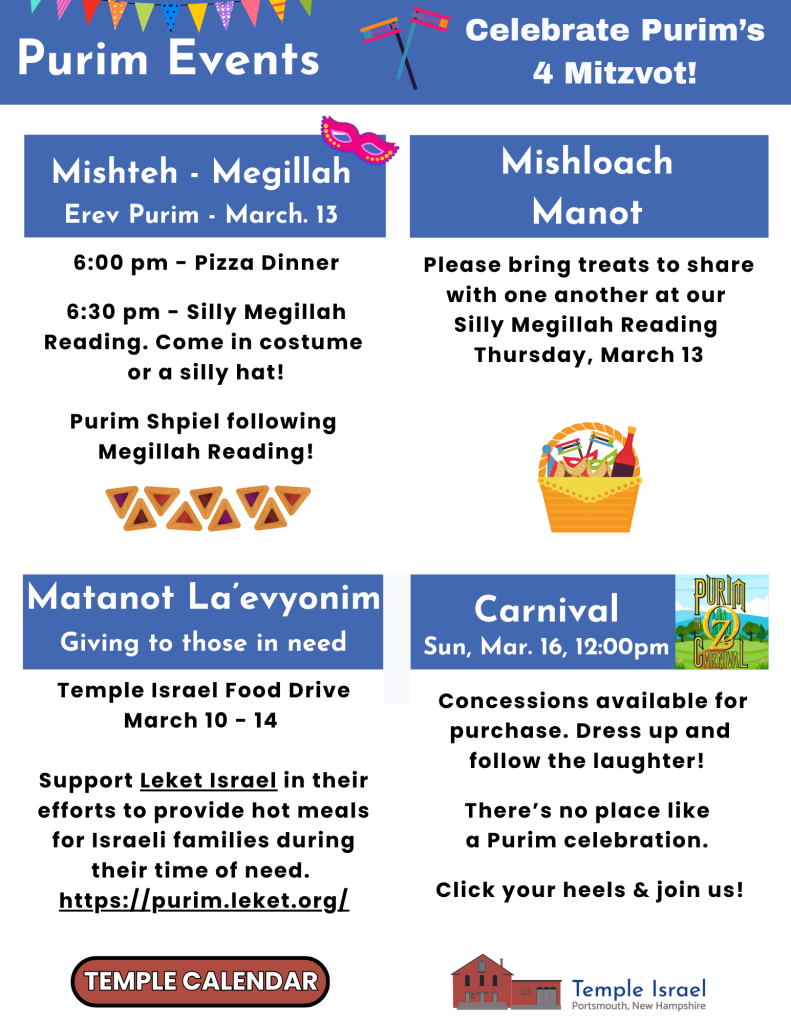 Purim Begins March 13 | Temple Israel